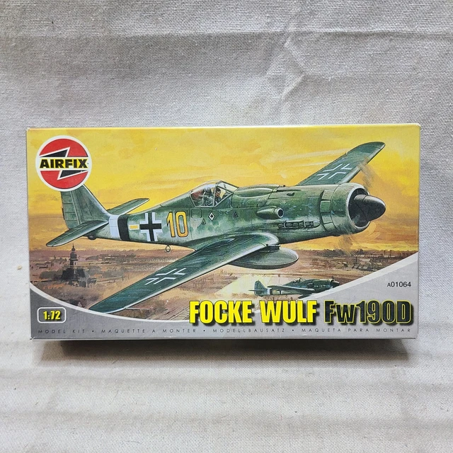 VINTAGE AIRFIX 1/72 Scale Focke-Wulf FW.190 D Airplane Model Kit #01064 ...
