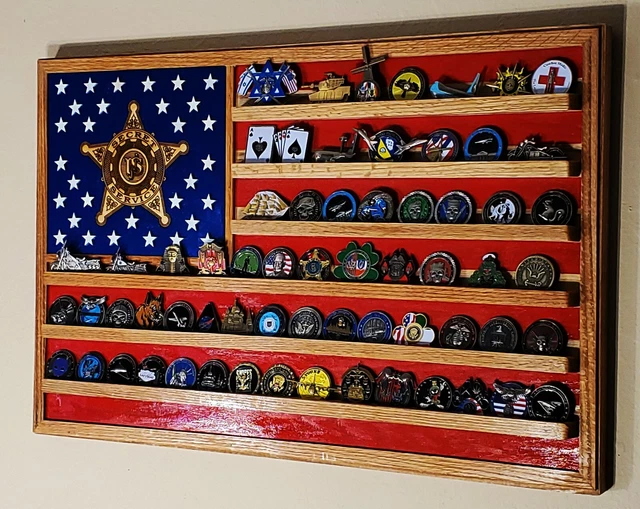 US SECRET SERVICE USSS Hardwood Challenge Coin Display Flag Full panel ...