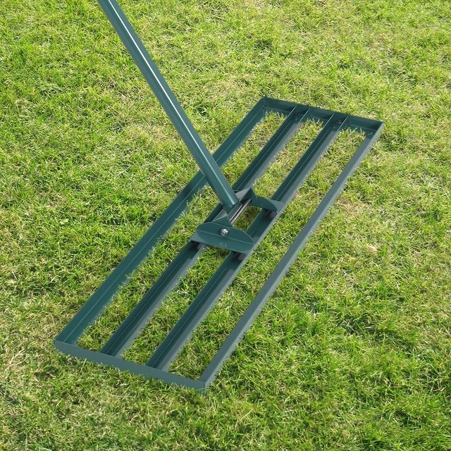 LAWN LEVELING RAKE, 36"x10" Ground Lawn Leveler with 78" Steel Extended ...