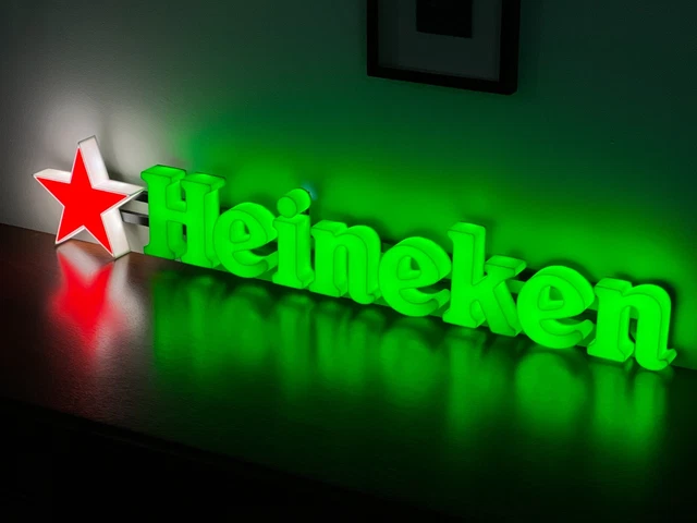 HEINEKEN BEER LIGHTED Sign Amsterdam LED Budweiser Crown Light Plate ...