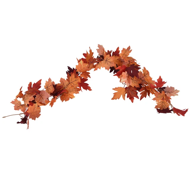 (DOUBLE MAPLE LEAF Rattan Type C)Artificial Maple Leaf Flexible Autumn ...