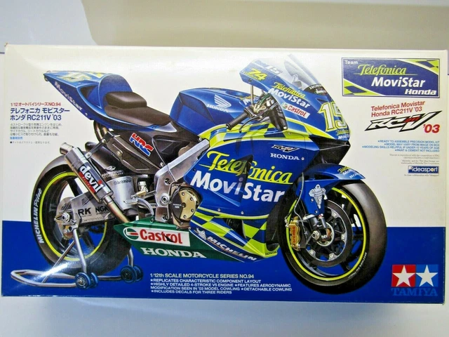 TAMIYA 1:12 SCALE Telefonica Movistar Honda RC211V '03 Model Kit ...