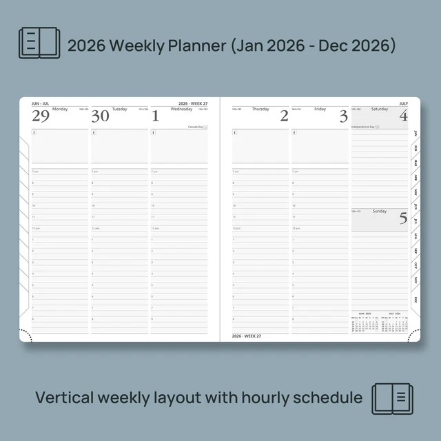 2026 DIARY WEEK to View Large (26.5X21.5 Cm) PU Leather Soft Cover ...