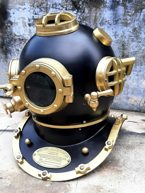 ANCIEN PLONGÉE CASQUE U.S Marine Mark V Massif Métal 45.7cm Taille ...