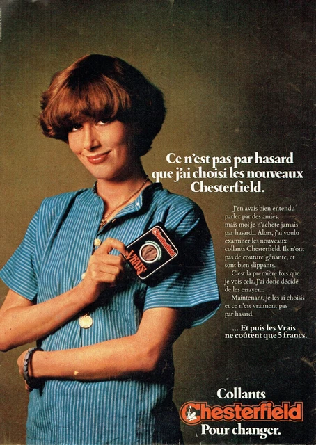 PUBLICITÉ ADVERTISING 1022 1977 bas & collants Chesterfield les vrais ...