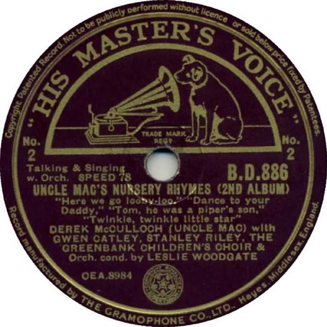 10& 78RPM UNCLE Mac's Nursery Rhymes (2nd Album) by Derek McCulloch EUR ...