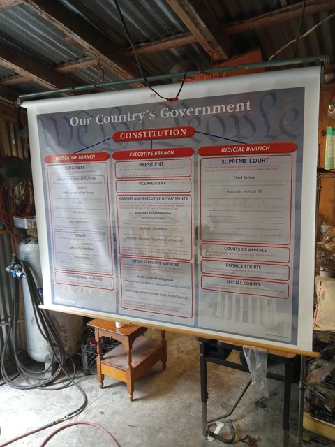 PULL DOWN NYSTROM Company Our Countrys Government Map $100.00 - PicClick