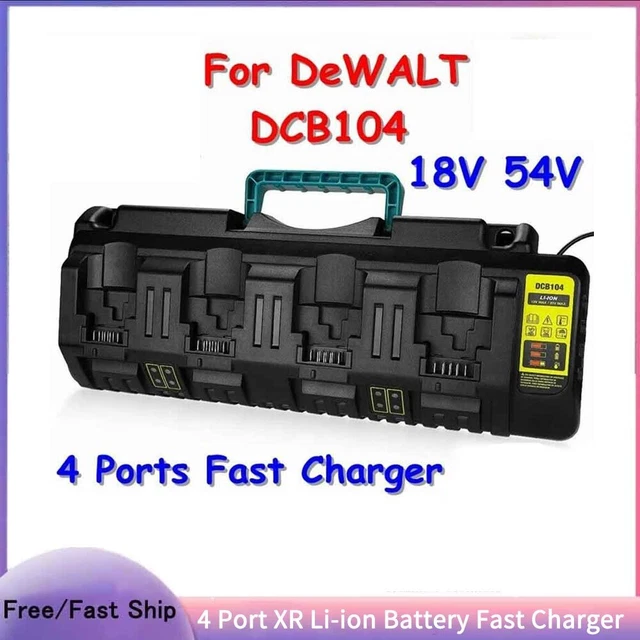 18V 54V DEWALT DCB104 Flexvolt 4 Port XR Li-ion Battery Fast Charger £ ...