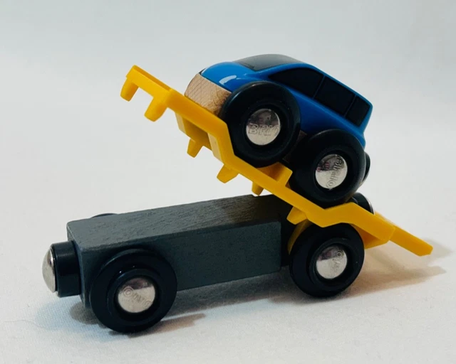 BRIO TRANSPORTER AND Car 33577 for Wooden Train Track P&P Discount £6. ...