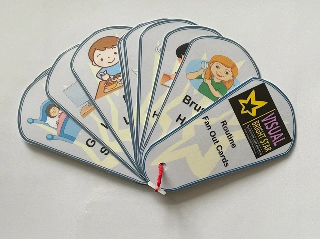 DAILY ROUTINE FLASH CARDS Fans out, SEN , Autism , ADHD , Communication ...