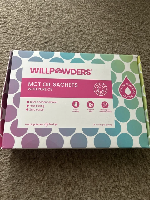 WILLPOWDERS MCT OIL Sachets With Pure c8 £15.59 - PicClick UK