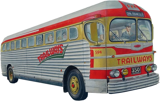RODEN 1/35 AMERICA PD3701 Silverside Long Distance Bus Trailway Company ...