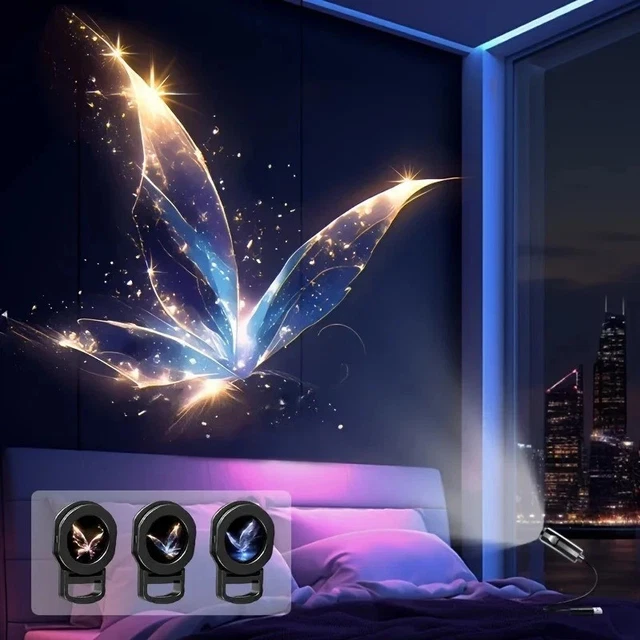 LED USB PROJECTOR Night Light 3/6 Patterns Whale Jellyfish Butterfly ...