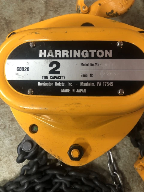 POLIPASTO DE CADENA manual Harrington CB020-8 2 toneladas 8 pies ...