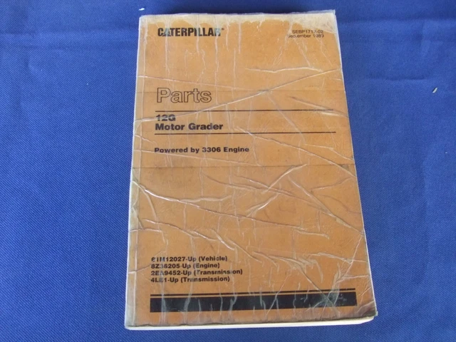 CAT CATERPILLAR 12G Motor Grader Parts Book Manual S/N 61M12027-Up £16. ...