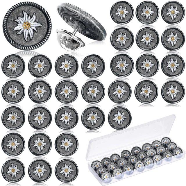 YAOMIAO 30 PCS Bavarian Edelweiss Flower Lapel Pins Set Traditional ...