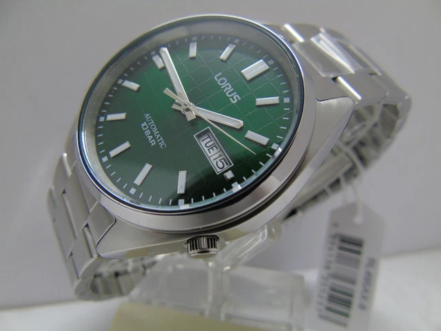 LORUS BY SEIKO AUTOMATIC MENS WATCH *NEW* DAY/DATE *RRP £159.99 *GREEN ...