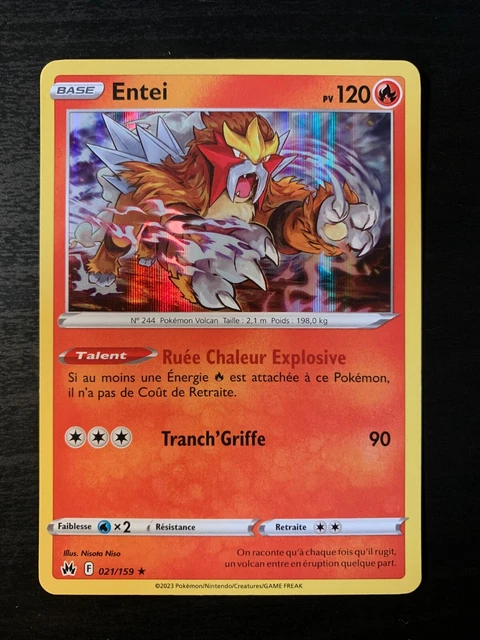 CARTE POKÉMON HOLO Entei 021/159 EB12.5 Epée & Bouclier Zenith Suprême ...