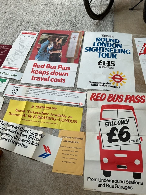 VINTAGE LONDON TRANSPORT Bus/ Routes Advertising Posters / Lot 12 ...