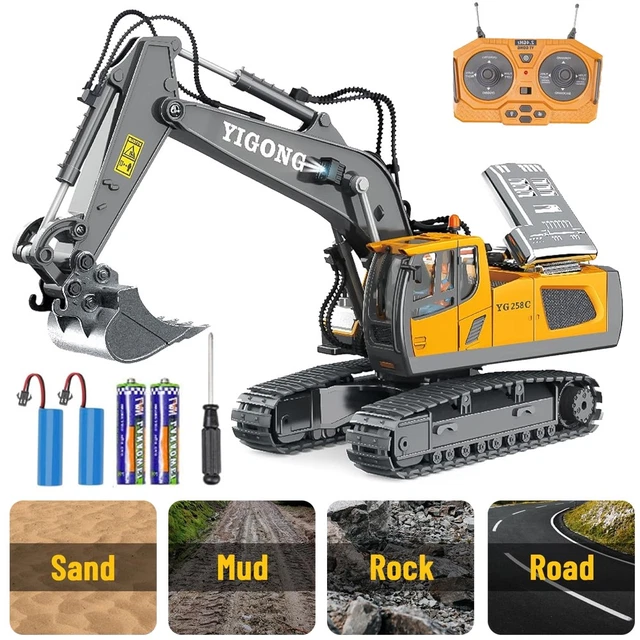 REMOTE CONTROL EXCAVATOR RC Tractor Bulldozer Crawler Truck Toy Digger ...