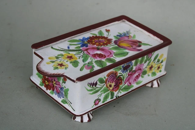 RARE GEORGIAN BRISTOL Pottery Creamware SEWING THREAD BOX dated 1827 £ ...
