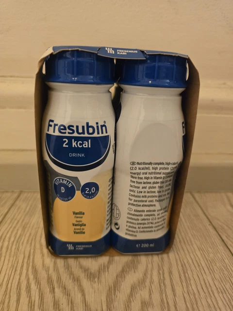 24 X FRESUBIN 2KCal Drink 2kcal/ml Vanilla Flavour 200ml (6 x 4 x 200ml ...