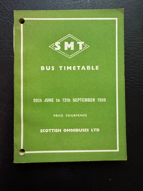 JUN 1959 SMT Scottish Motor Traction Omnibuses Bus Edinburgh Timetable ...