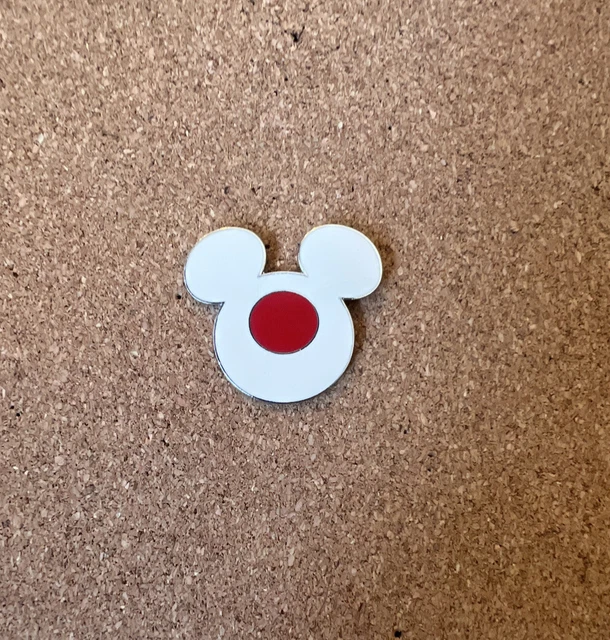 MICKEY MOUSE HEAD Shaped Japan Japanese Flag Pin Disney World EPCOT ...