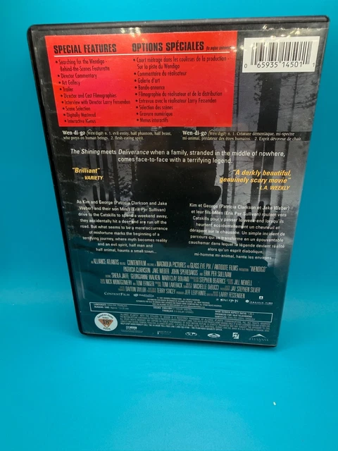 WENDIGO (DVD, 2002) Patricia Clarkson, Jake Weber, John Speredakos ...