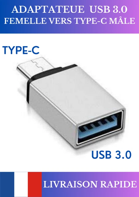ADAPTATEUR USB TYPE C mâle vers USB 3.0 femelle Connecteur Adaptateur ...