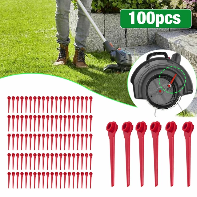 100X KUNSTSTOFFMESSER ERSATZMESSER für Gardena Rasentrimmer EasyCut Li ... 100X KUNSTSTOFFMESSER ERSATZMESSER für Gardena Rasentrimmer EasyCut Li ...