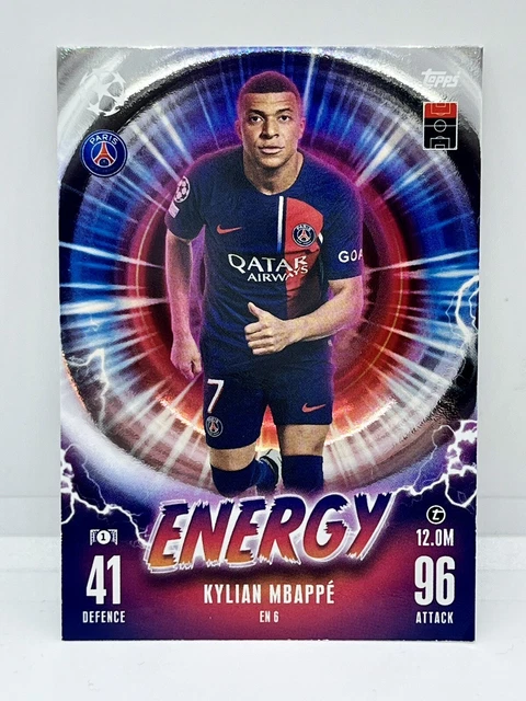 TOPPS MATCH ATTAX 2023/24 Kylian Mbappe Energy Psg Paris Saint-Germain ...