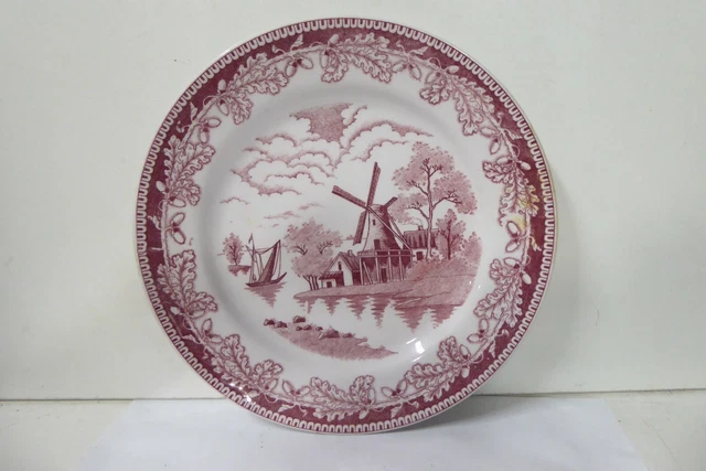 VINTAGE JAPAN EAGLE Brand Ironstone Pottery Plate Dutch Windmill Scene ...