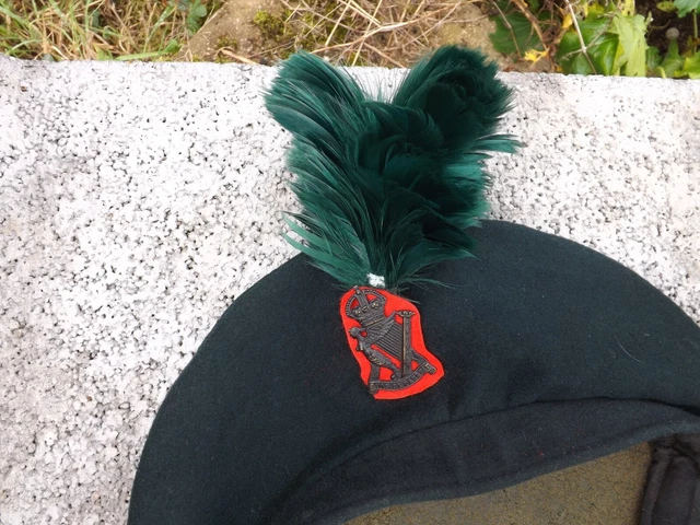 BRITISH ARMY-ISSUE ROYAL Irish Rifles, Ulster Rifle Caubeen, Hackle ...