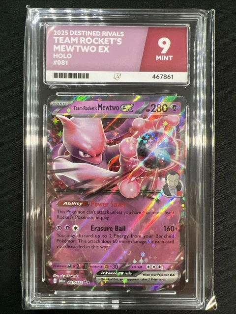 POKÉMON TCG DESTINED Rivals Team Rocket's Mewtwo EX Card 081/182 Ace 9 ...