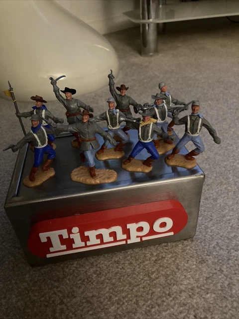 VINTAGE TIMPO SQUAD Of American Confederate Cavalry Soldiers X 10 £29. ...