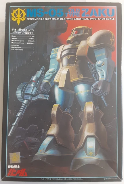 FIGURINE KIT MODÈLE vintage Bandai Real Type 1/100 MS-05 Zaku I Gundam Gunpla Mecha EUR 28,37 ...