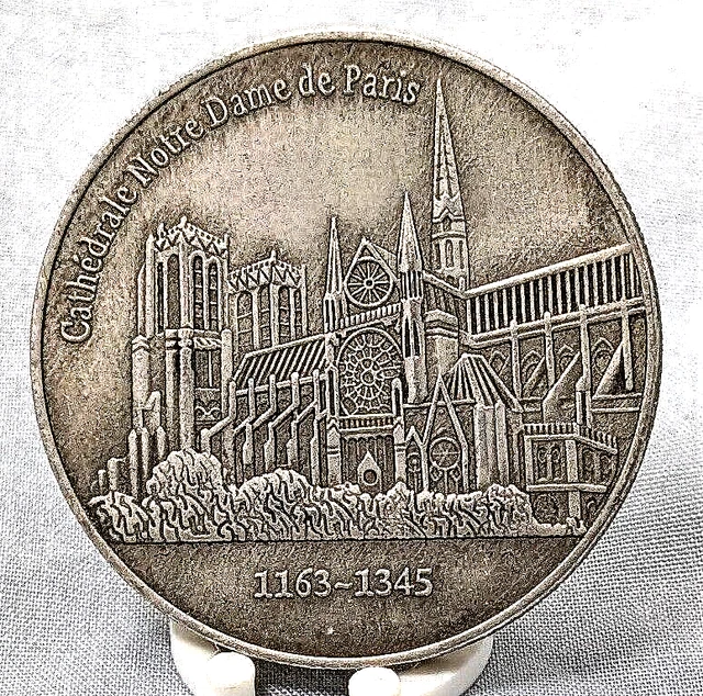 NOTRE DAME CATHEDRAL Silver French Coin Paris UNESCO World Heritage ...