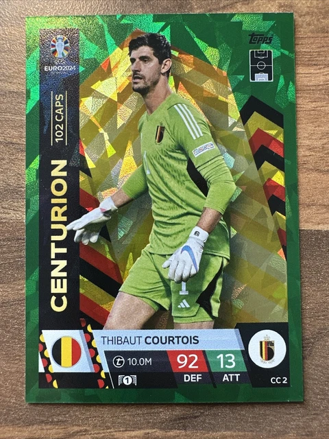 MATCH ATTAX EURO 2024 Thibaut Courtois Crystal Parallel Green Centurion ...