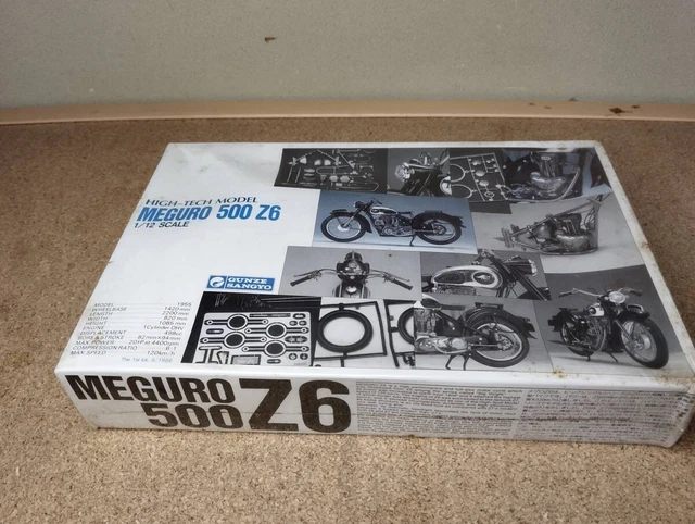 [UNMONTIERT, LANGZEITLAGERUNG, KARTON beschädigt] Gunze 1/12 Meguro 500 ...