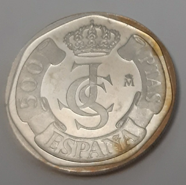 MONEDA PRUEBA 500 Ptas. 1987 Conmemoración Bodas de Plata de los Reyes ...