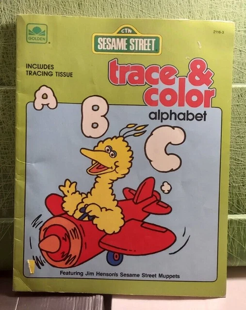 SESAME STREET TRACE&COLOR Alphabet Book. Golden 1984 Ernie Bert Big ...