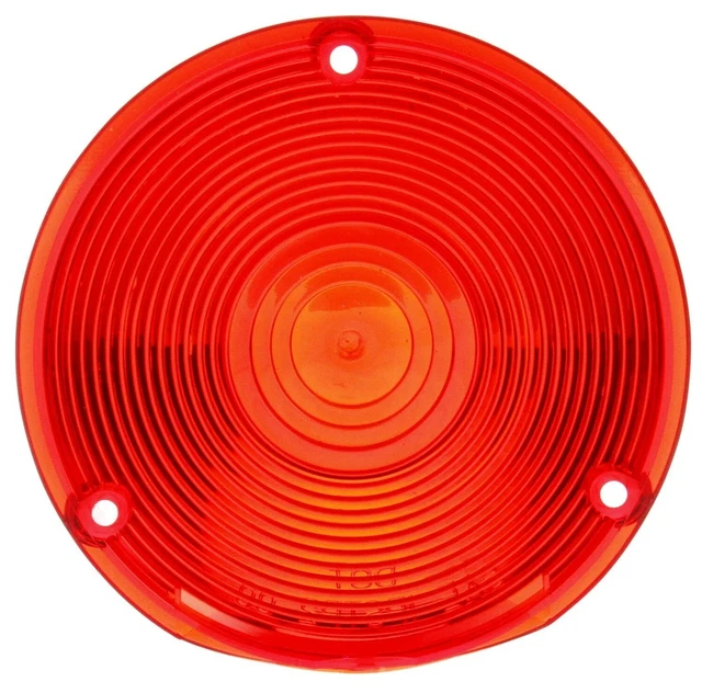 TRUCK-LITE/SIGNAL STAT 9021, Round, Red, Acrylic, Replacement Lens ...