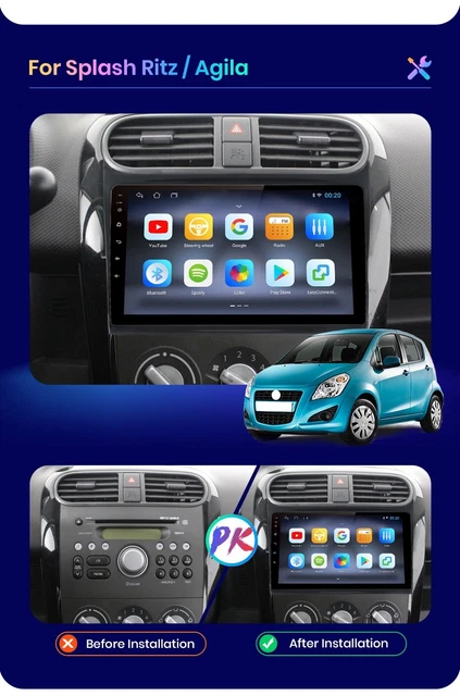 AUTORADIO OPEL AGILA SUZUKI SPLASH /1GB RAM 32GB ROM/ Navigatore ...