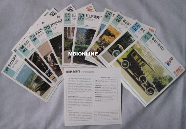 ROLLS-ROYCE COLLECTORS CLASSIC Car Cards £6.99 - PicClick UK