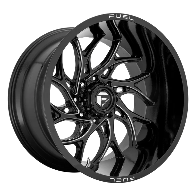 24X12 FUEL D741 Runner Gloss Black Milled Wheels 5x5 (-44mm) Set of 4 ...