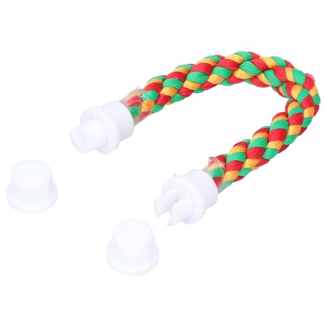 MULTI-COLOUR BIRD ROPE Perches U Shape Rope Perch Swing Parrot Toys £7. ...