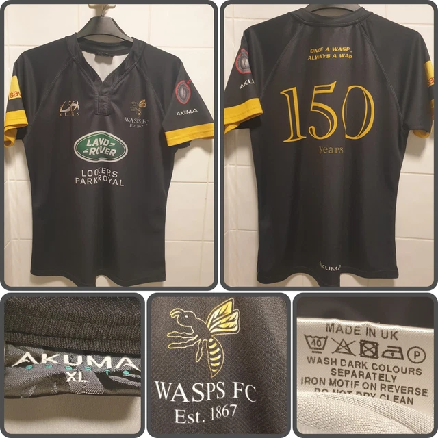 LONDON WASPS RUGBY Union Club 2017 Away Shirt UK Men's size XL 150th ...