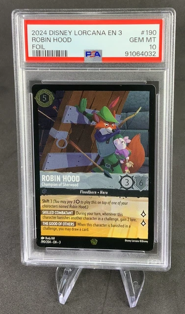 ROBIN HOOD COLD FOIL Legendary 190/204 Disney Lorcana EN #190 PSA 10 ...