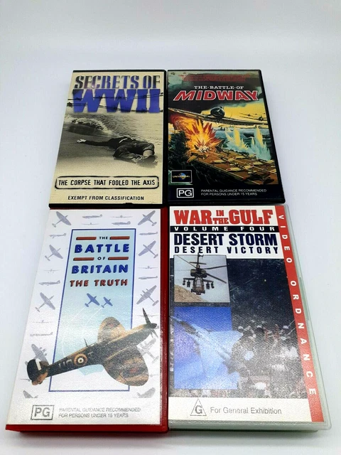 WAR MOVIES VHS Tapes Bundle Battle Of Britain Desert Storm The Battle ...